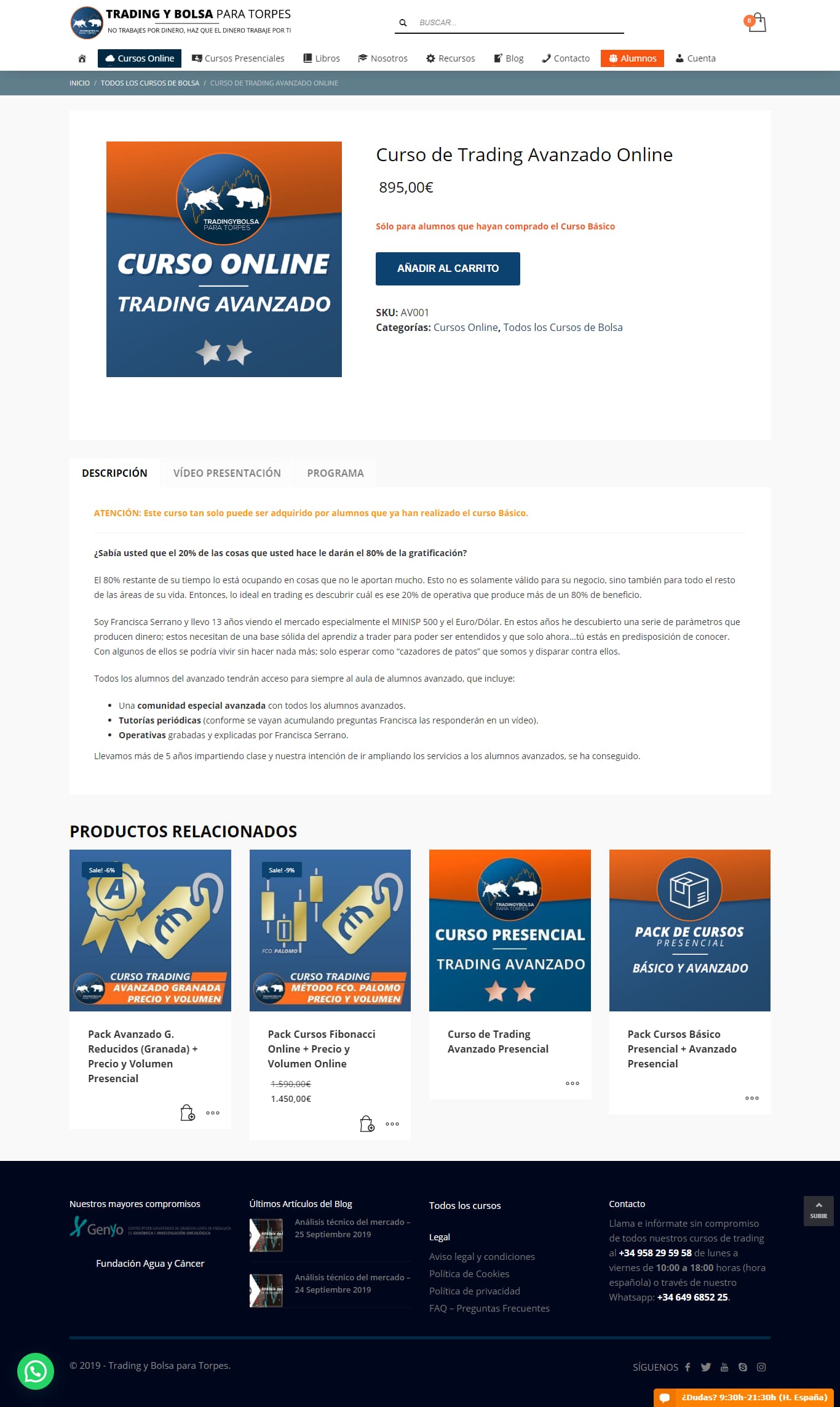 Trading y Bolsa Para Torpes Curso Avanzado : Francisca Serrano